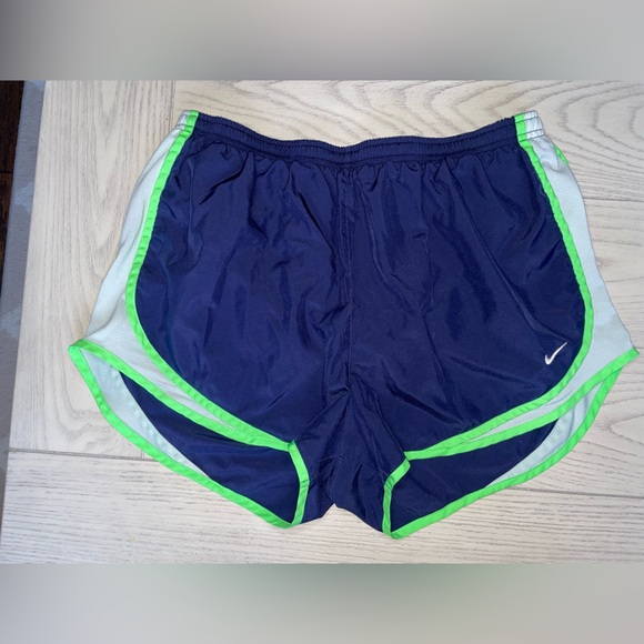 Nike | Shorts | Nike Navy And Neon Green Athletic Shorts | Poshmark